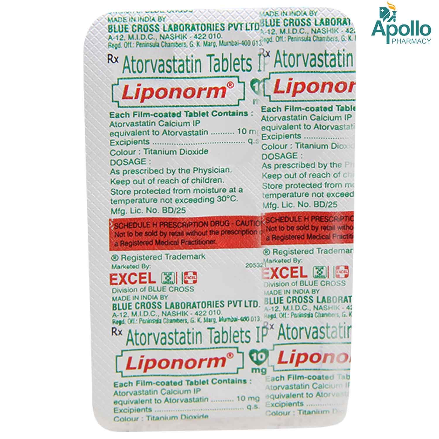Liponorm 10 mg Tablet 10's Price, Uses, Side Effects, Composition ...