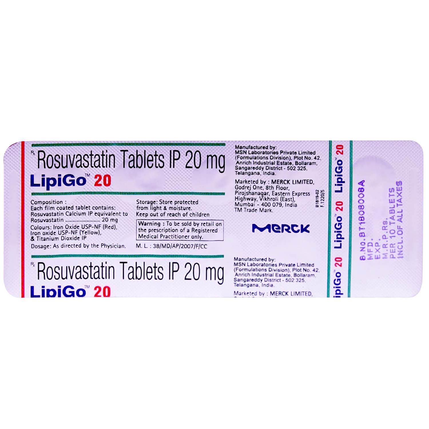 Lipigo 20 Tablet 10's Price, Uses, Side Effects, Composition - Apollo ...