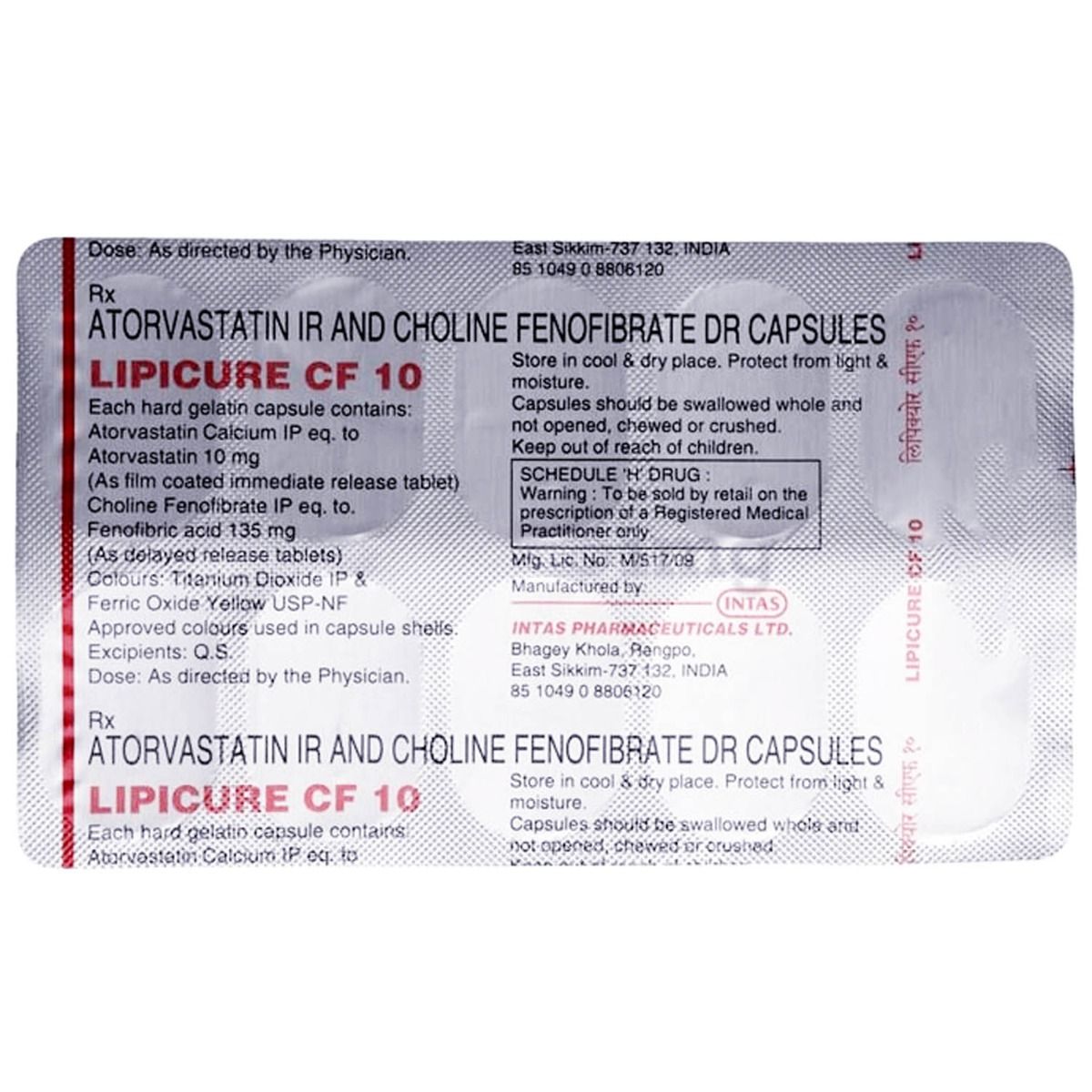 Lipicure CF 10 Capsule 10's Price, Uses, Side Effects, Composition ...
