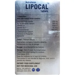 Nutraferon Lipocal Tablet 10's | Uses, Side Effects, Price | Apollo ...