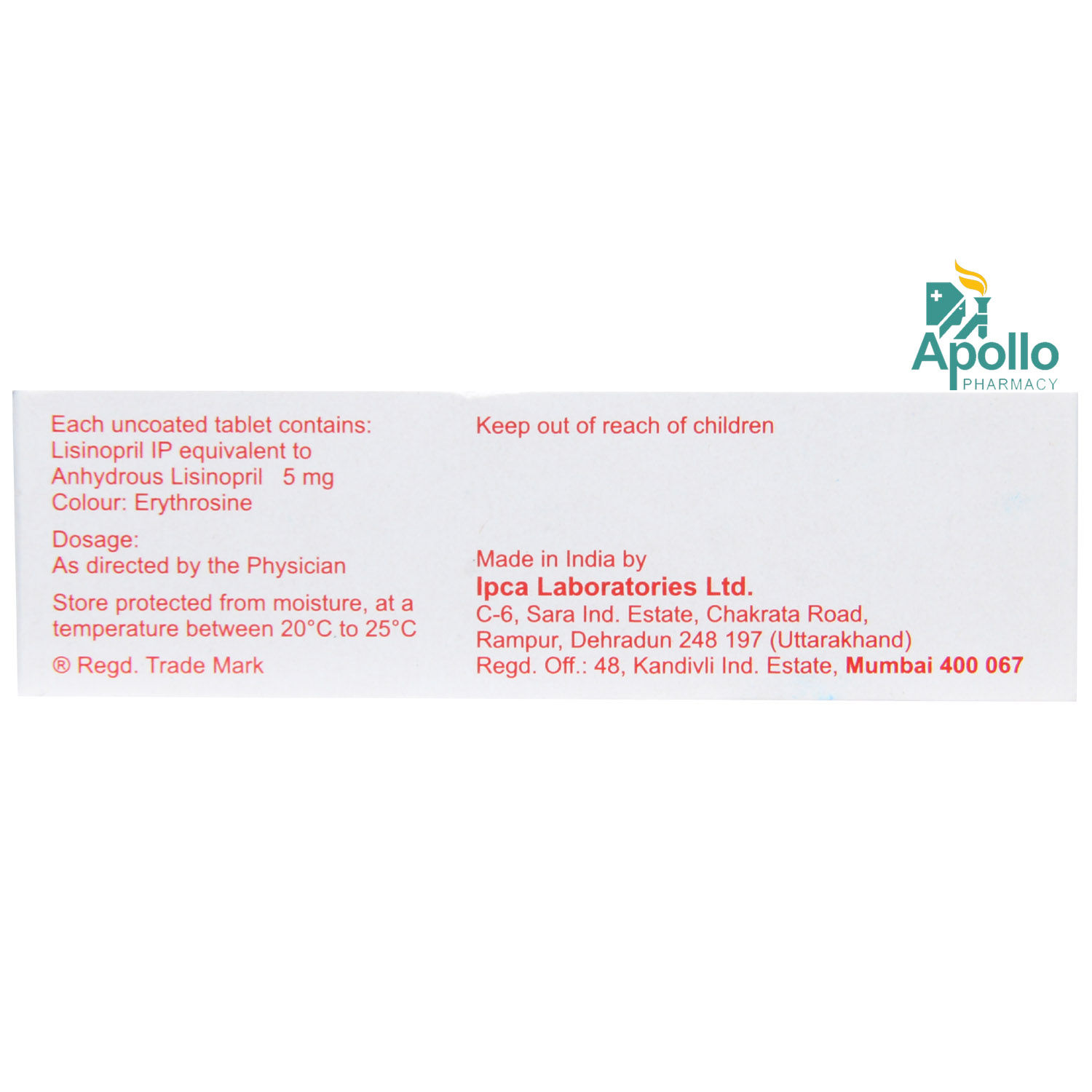 Lisoril-5 Tablet 10's Price, Uses, Side Effects, Composition - Apollo ...