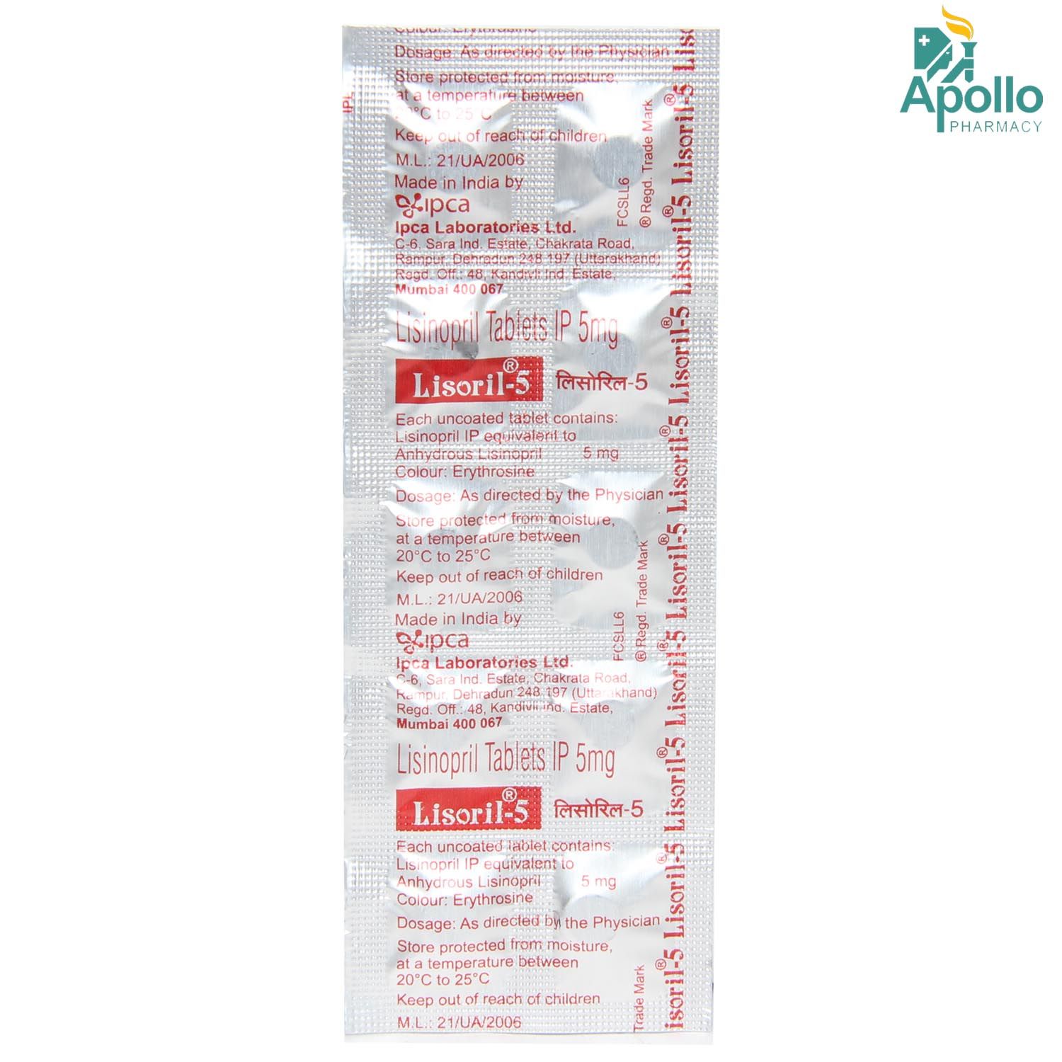 Lisoril-5 Tablet 10's Price, Uses, Side Effects, Composition - Apollo ...