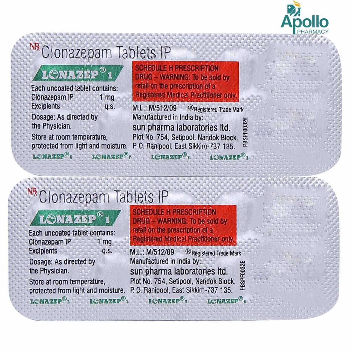 Lonazep 1 Tablet | Uses, Side Effects, Price | Apollo Pharmacy