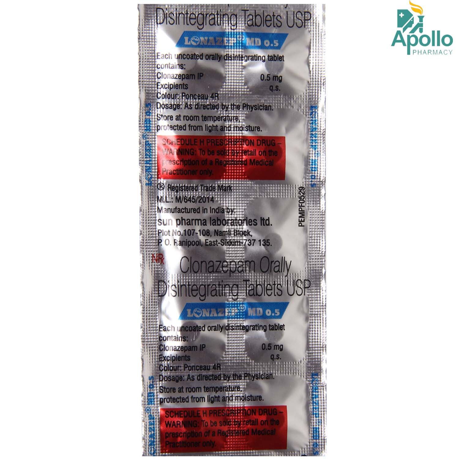 Lonazep MD 0.5 Tablet | Uses, Side Effects, Price | Apollo Pharmacy