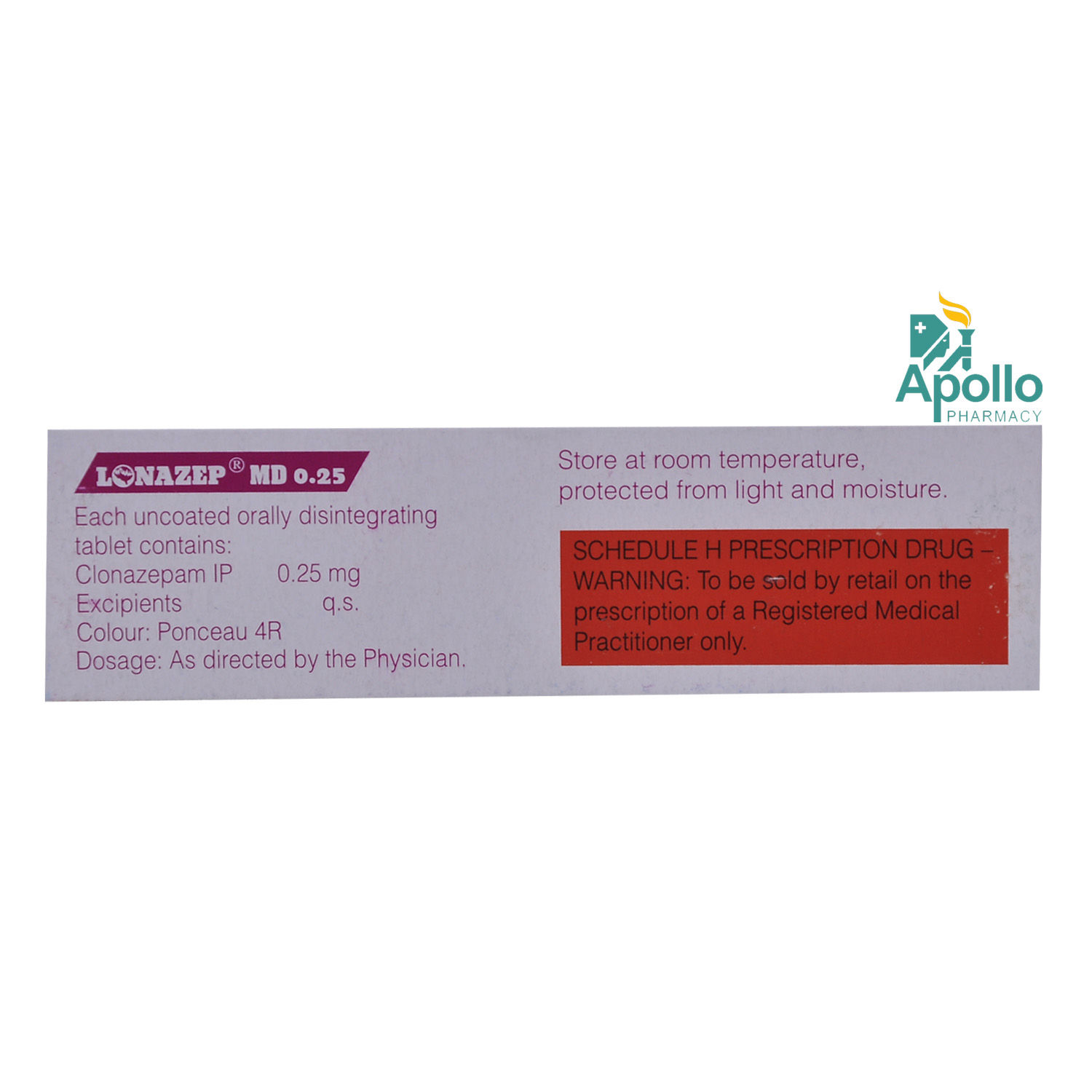 Lonazep MD 0.25 Tablet | Uses, Side Effects, Price | Apollo Pharmacy