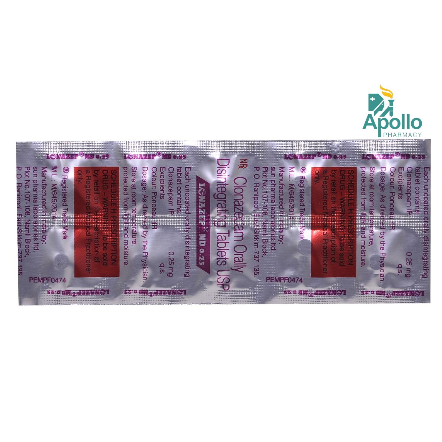 Lonazep MD 0.25 Tablet | Uses, Side Effects, Price | Apollo Pharmacy
