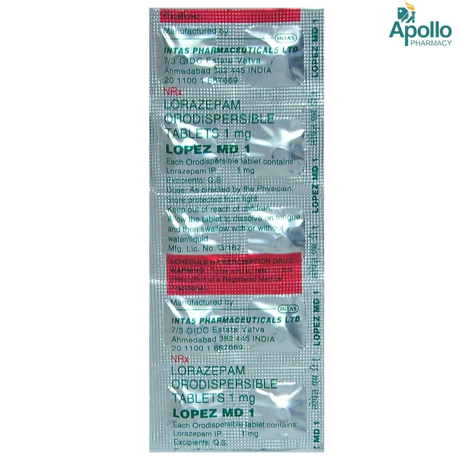 Lopez MD 1 Tablet | Uses, Side Effects, Price | Apollo Pharmacy