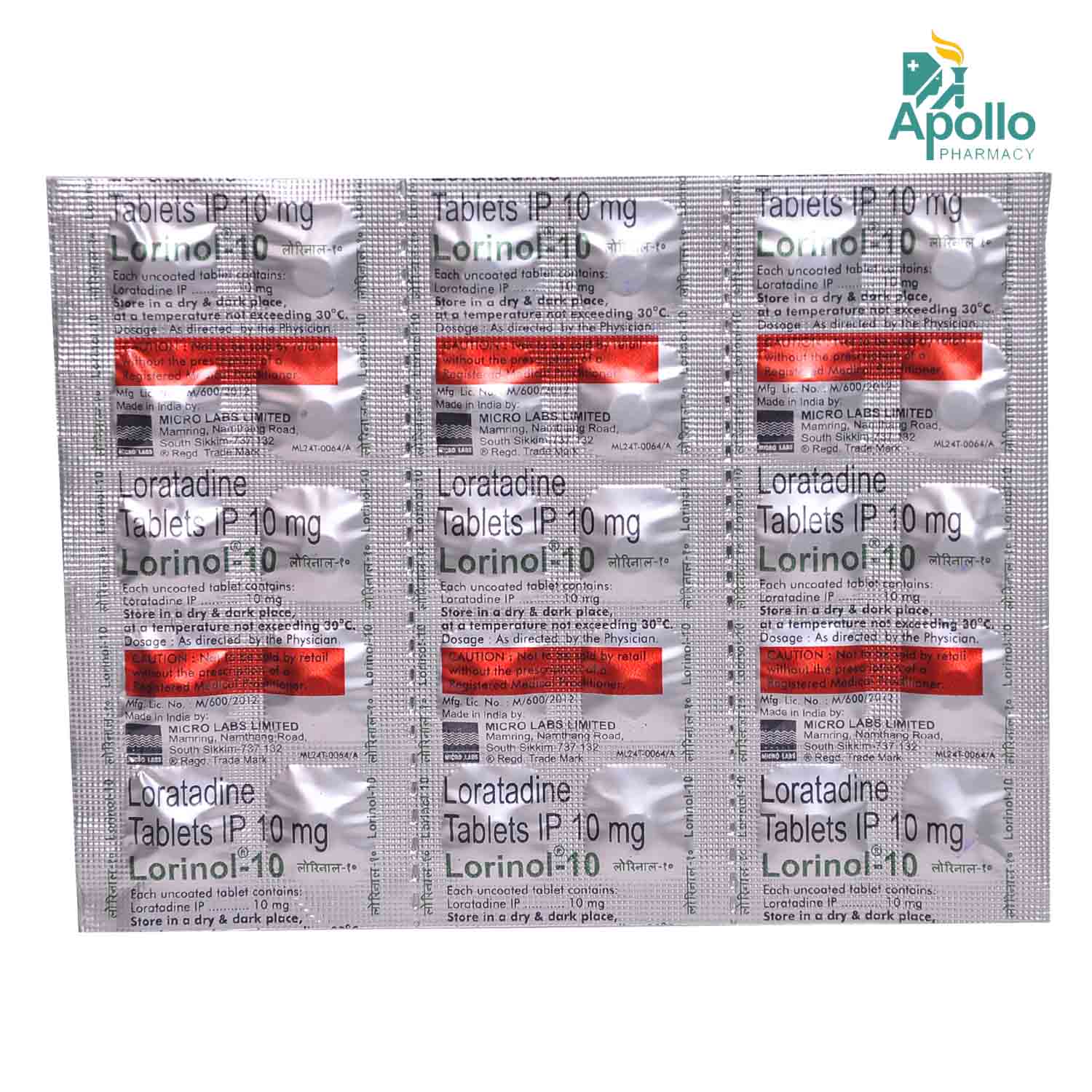 Lorinol-10 Tablet | Uses, Side Effects, Price | Apollo Pharmacy