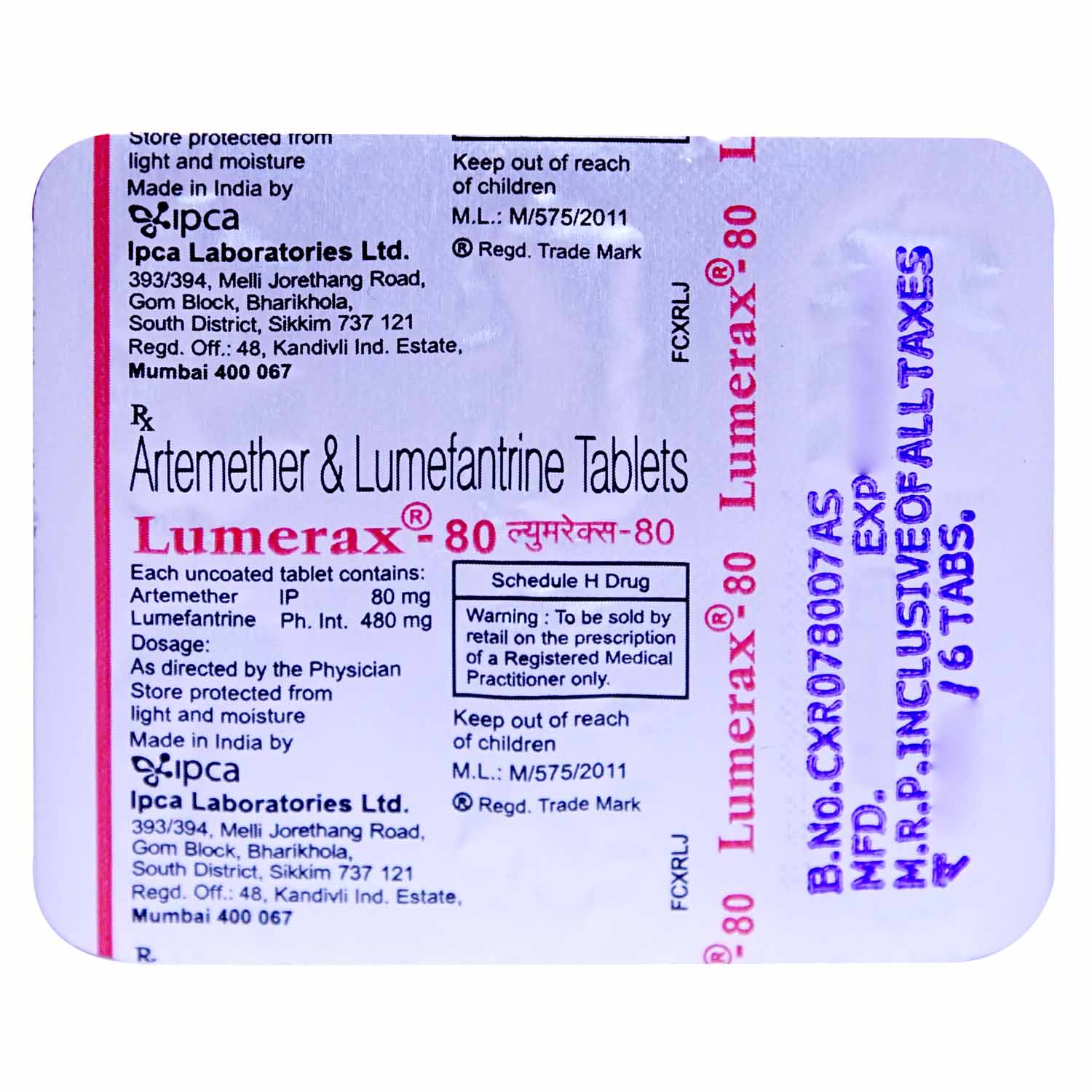 Lumerax 80 Tablet 6's Price, Uses, Side Effects, Composition - Apollo ...