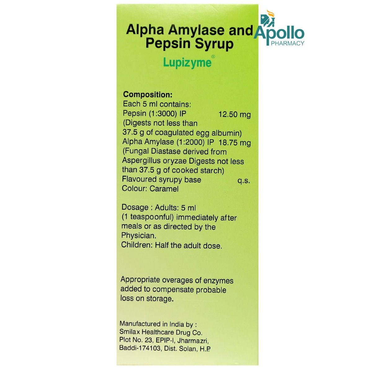 Lupizyme Syrup 200 ml Price, Uses, Side Effects, Composition - Apollo ...