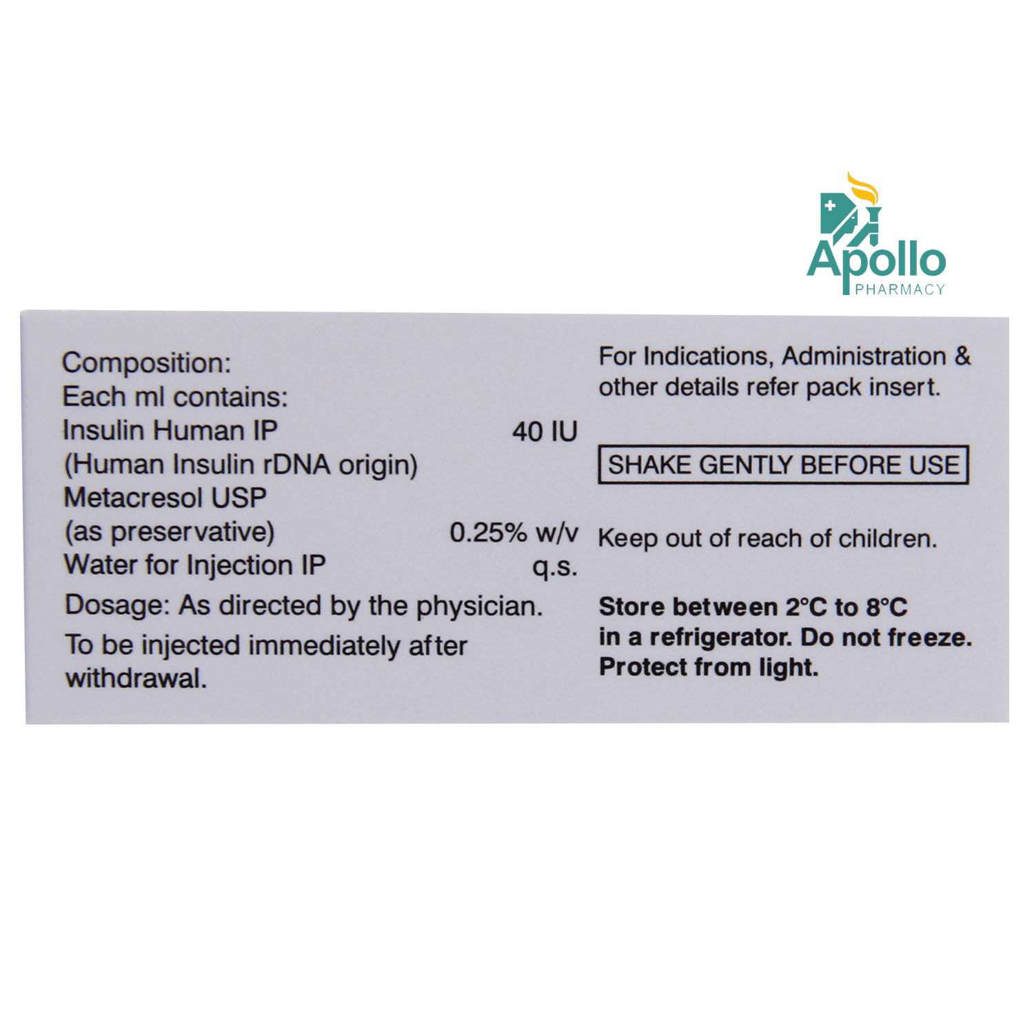 Lupisulin R 40IU/ml Solution for Injection 10 ml Price, Uses, Side ...