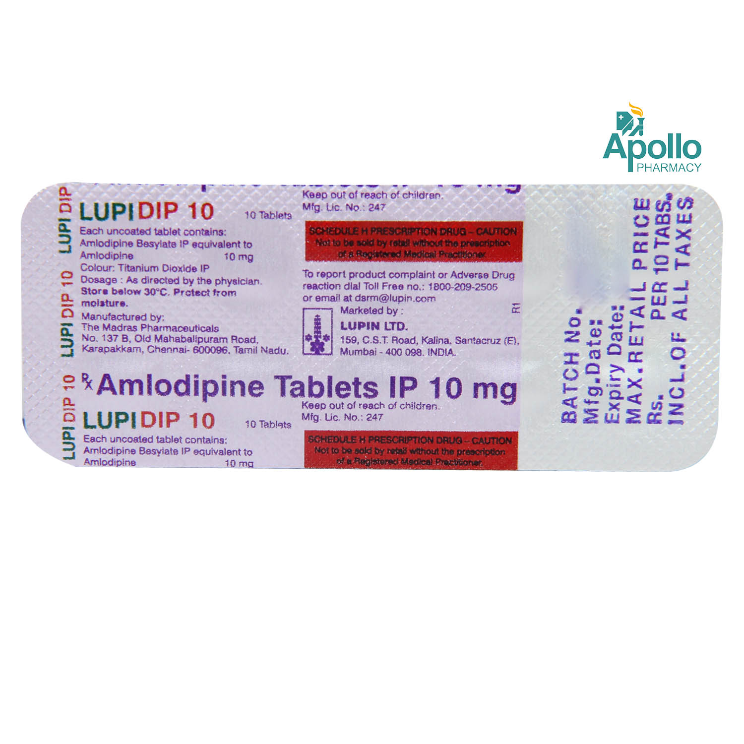 LUPIDIP 10MG TABLET Price, Uses, Side Effects, Composition - Apollo ...