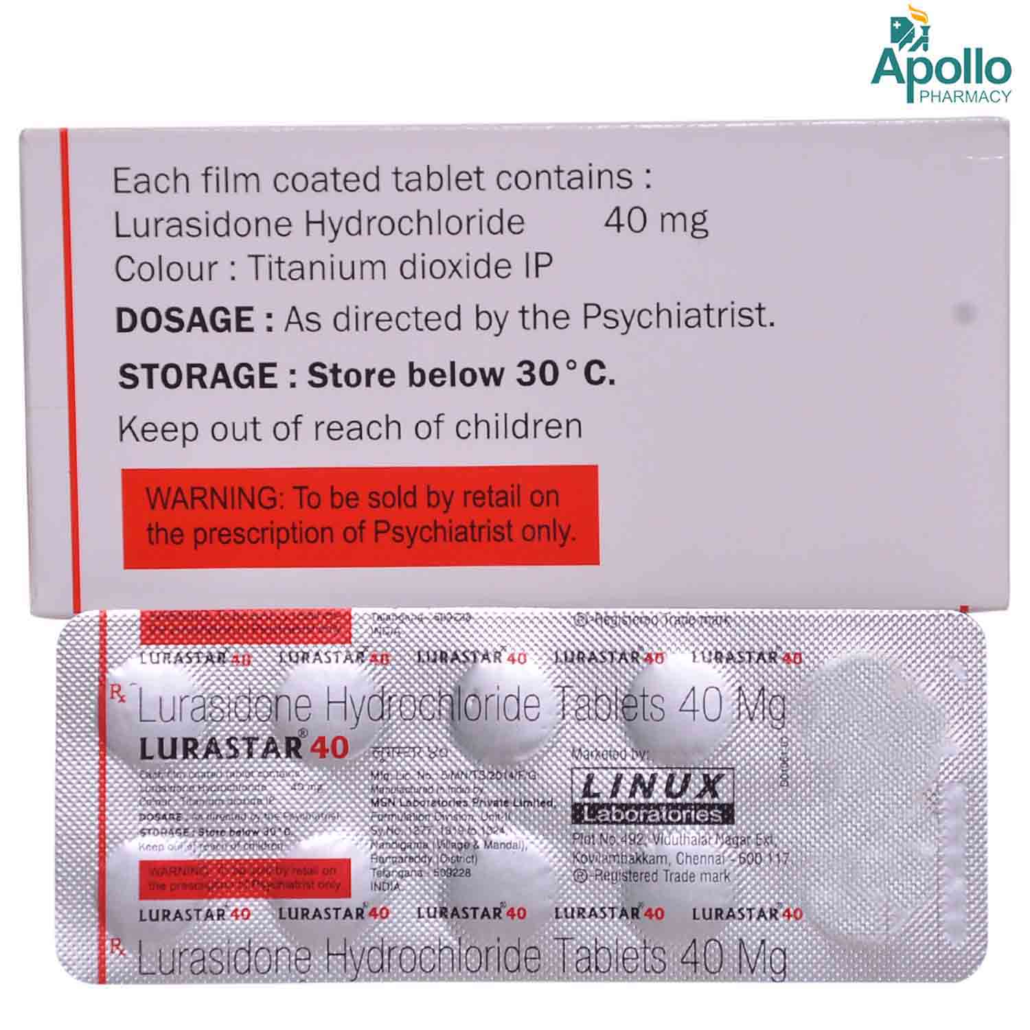 Lurastar 40 Tablet 10's Price, Uses, Side Effects, Composition - Apollo ...