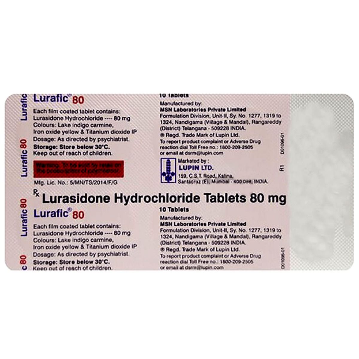 Lurafic 80 mg Tablet | Uses, Side Effects, Price | Apollo Pharmacy