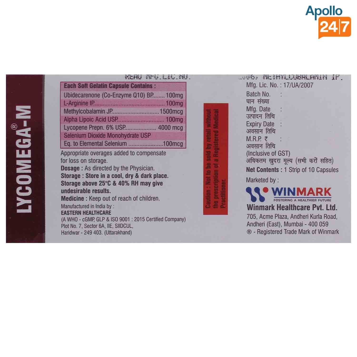 Lycomega-M Capsule 10's Price, Uses, Side Effects, Composition - Apollo ...