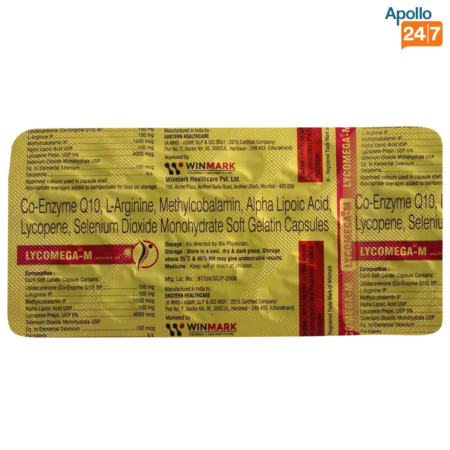 Lycomega-M Capsule 10's Price, Uses, Side Effects, Composition - Apollo ...