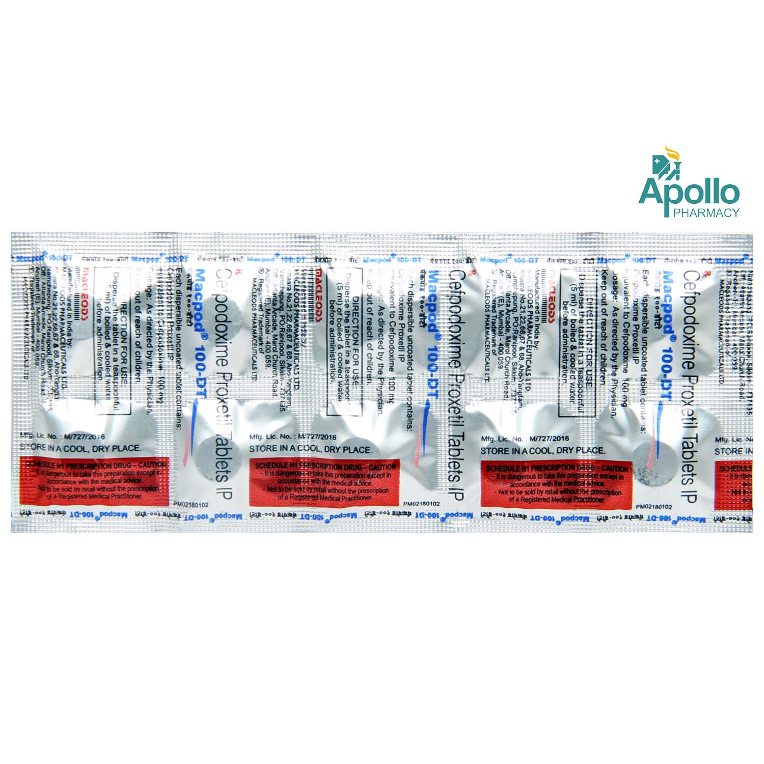 Macpod 100 mg Dt Tablet 10's Price, Uses, Side Effects, Composition ...