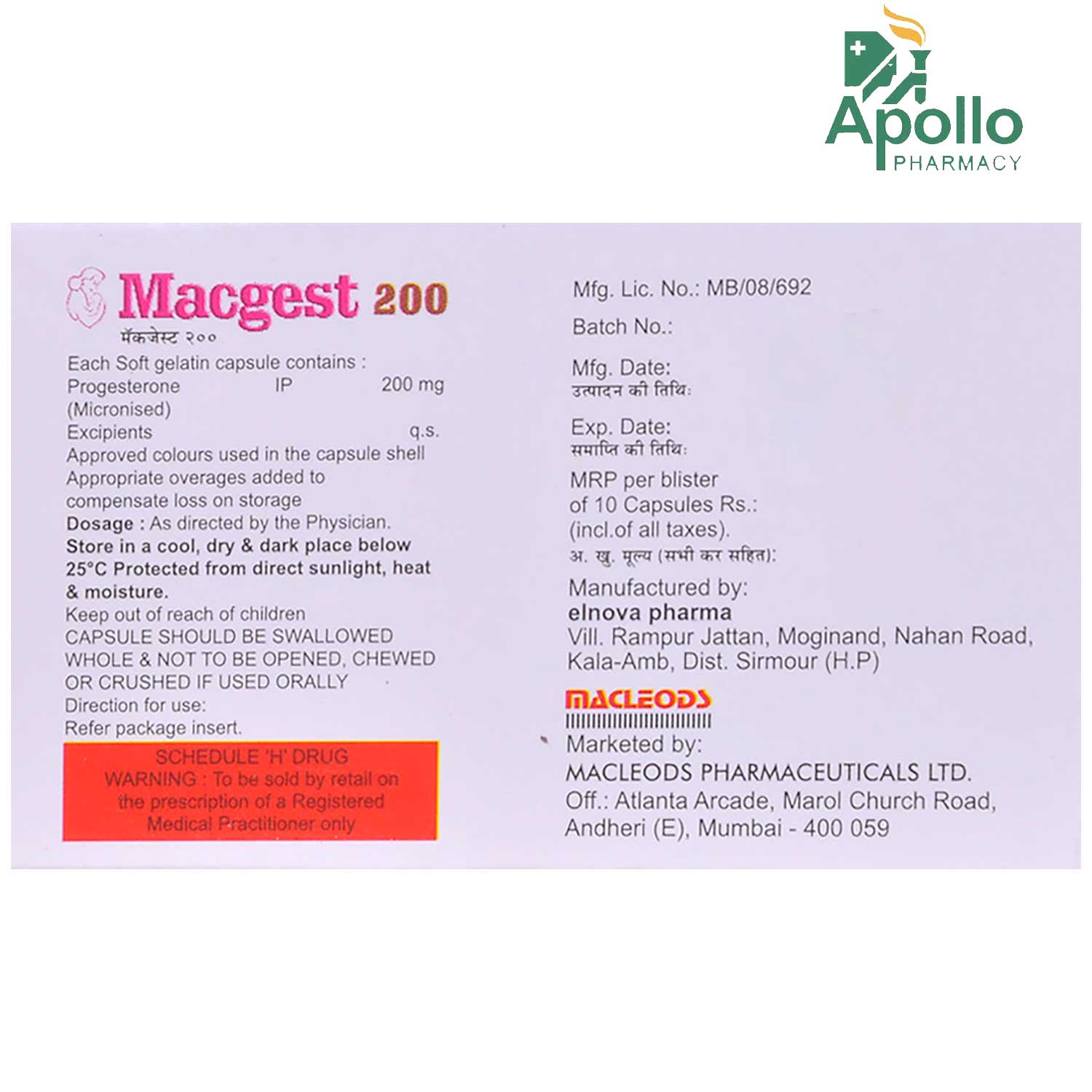 Macgest 200 Capsule 10's Price, Uses, Side Effects, Composition ...