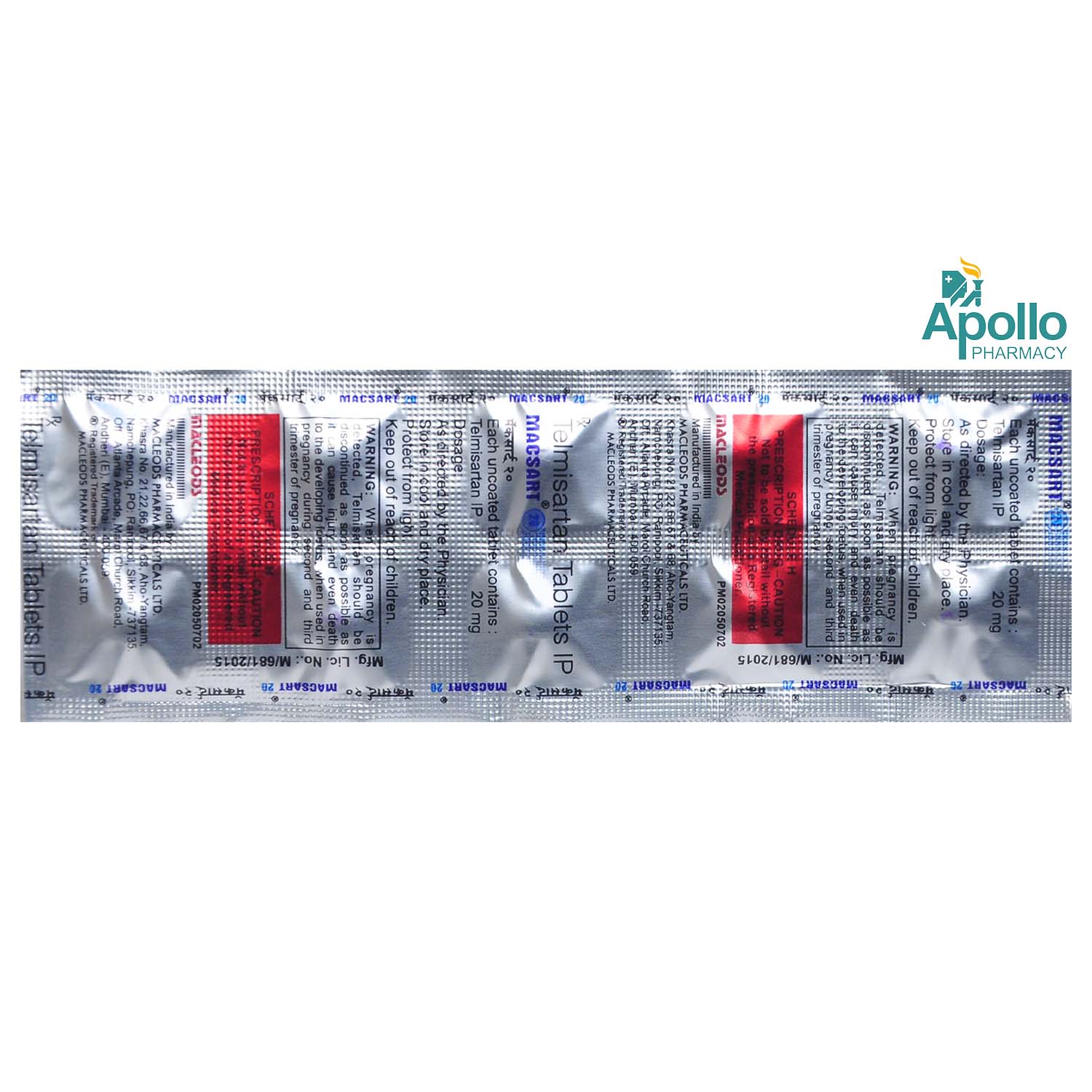 Macsart 20 Tablet 10's Price, Uses, Side Effects, Composition - Apollo ...