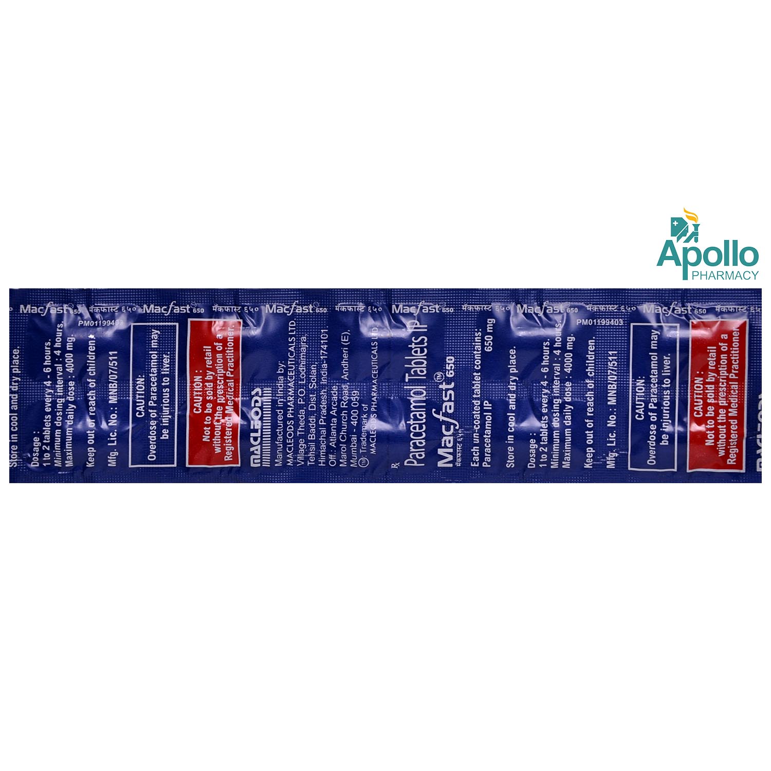 Macfast 650 Tablet 10's Price, Uses, Side Effects, Composition - Apollo ...