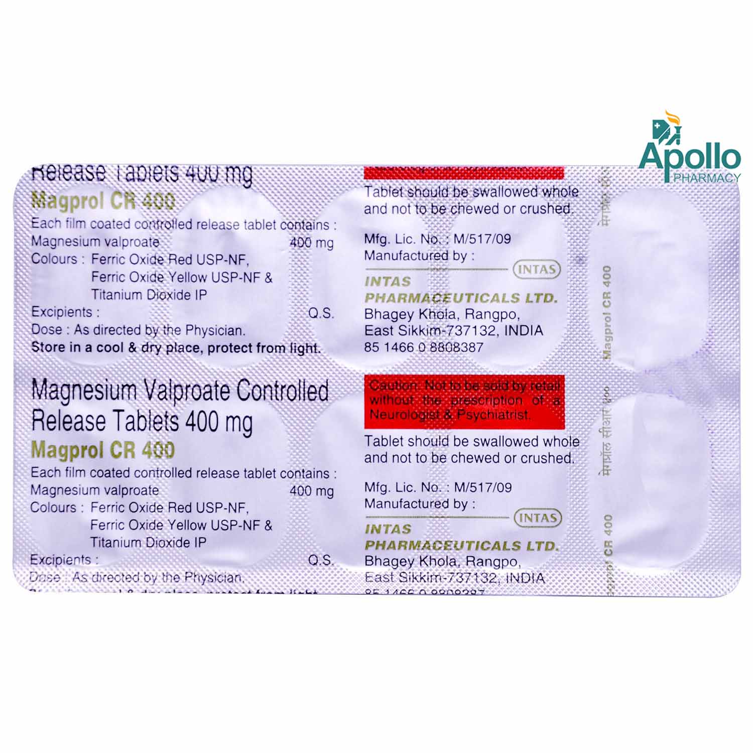 MAGPROL CR 400MG TABLET Price, Uses, Side Effects, Composition - Apollo ...
