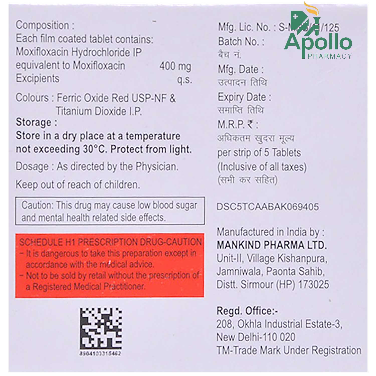 Mahaflox-400 Tablet | Uses, Side Effects, Price | Apollo Pharmacy
