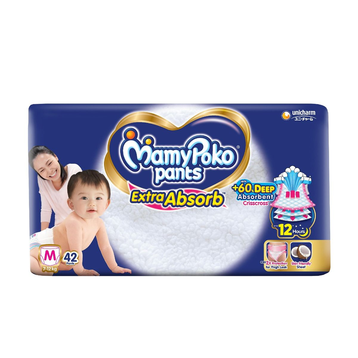 Buy MamyPoko Extra Absorb Diaper Pants Medium, 42 Count | 19 Minutes ...