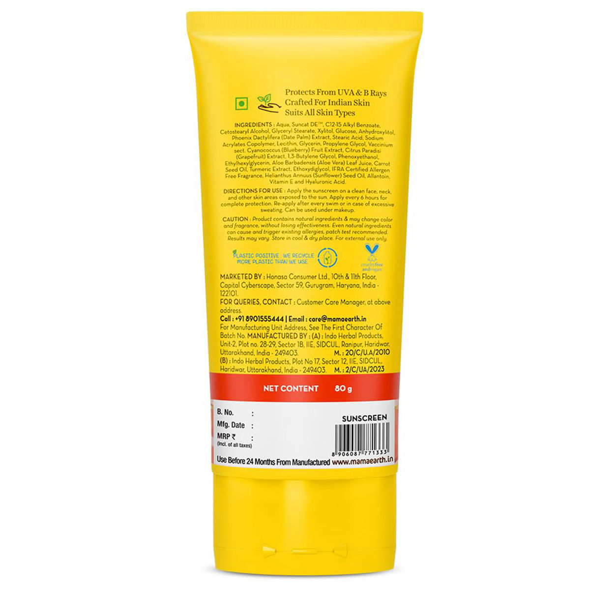 Buy Mamaearth Ultra Light Sunscreen SPF 50 PA++, 80 gm | 19 Minutes ...