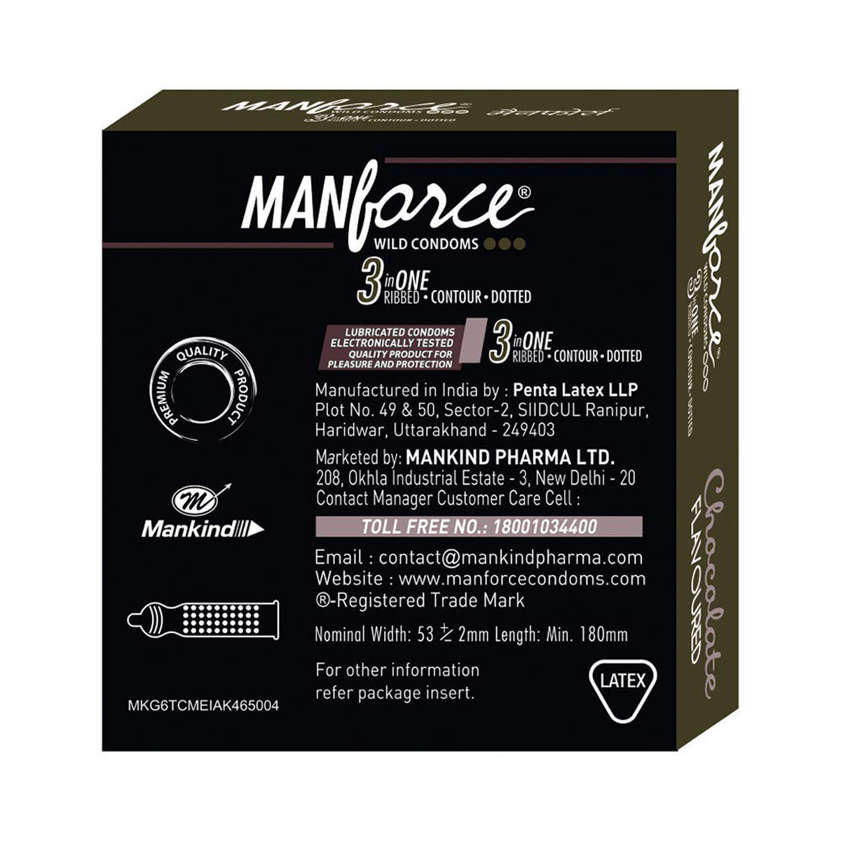 Manforce Chocolate Flavoured Premium Condoms, 3 Count Price, Uses, Side ...