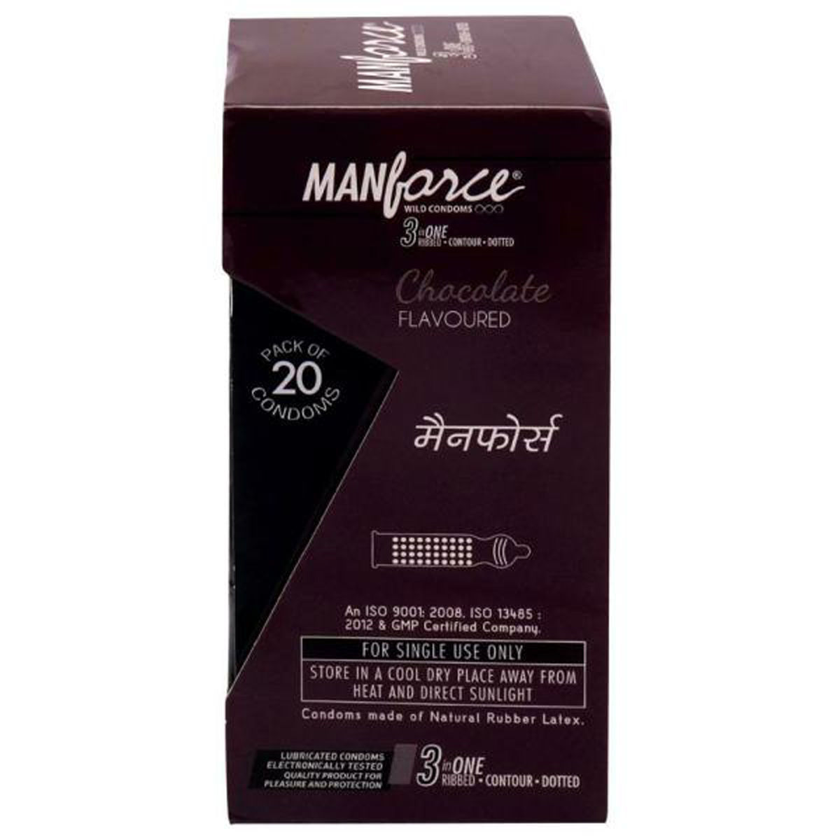 Manforce Chocolate Flavour Premium Condoms, 20 Count Price, Uses, Side ...