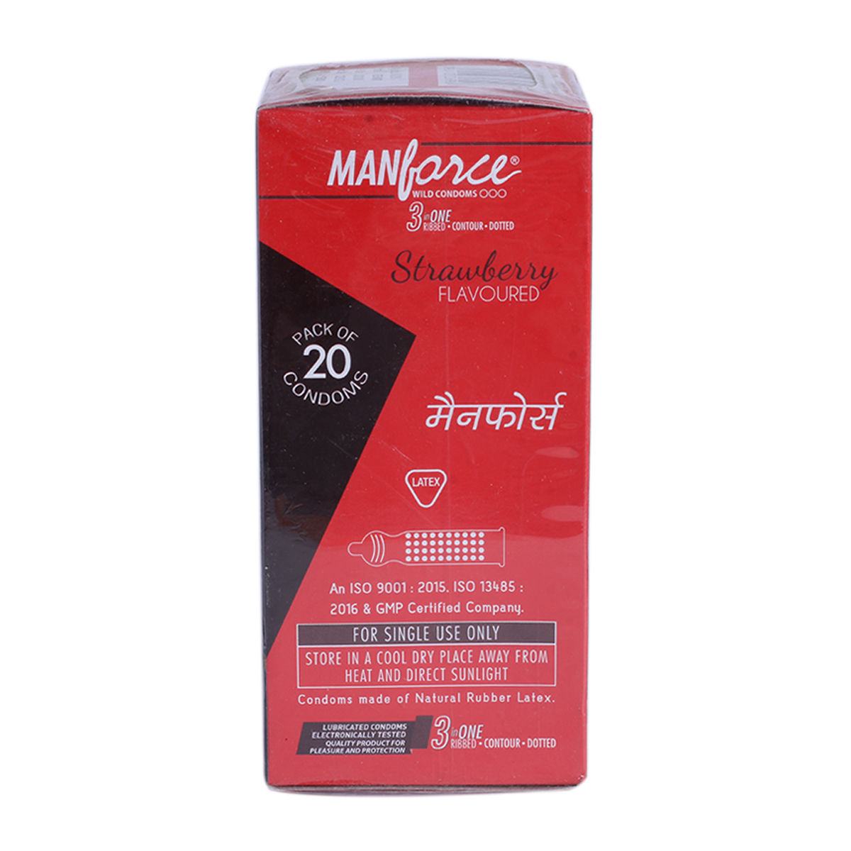 Manforce Strawberry Flavour Premium Condoms, 20 Count Price, Uses, Side ...