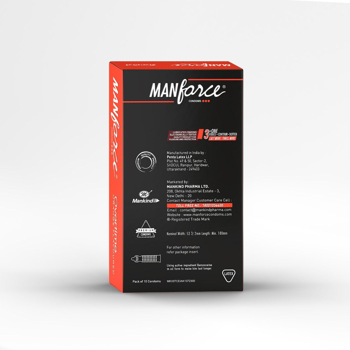 Manforce Overtime 3 In 1 Orange Flavour Condoms, 10 Count Price, Uses ...