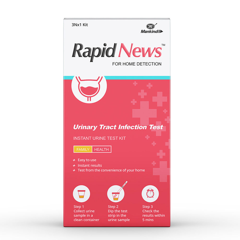 Buy Mankind Rapid News Urinary Infection Test kit, 3 Count | 19 Minutes ...