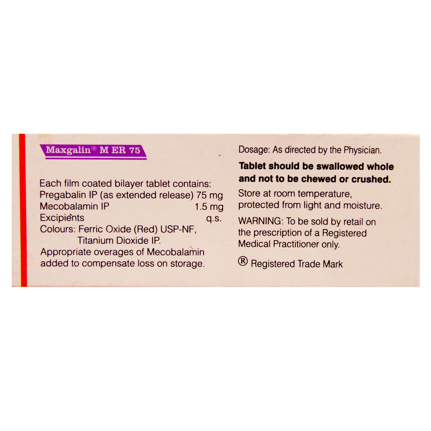 Maxgalin M ER 75 Tablet | Uses, Side Effects, Price | Apollo Pharmacy