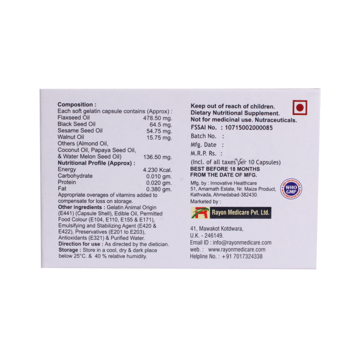 Max-O3 Softgel Capsule 10's Price, Uses, Side Effects, Composition ...