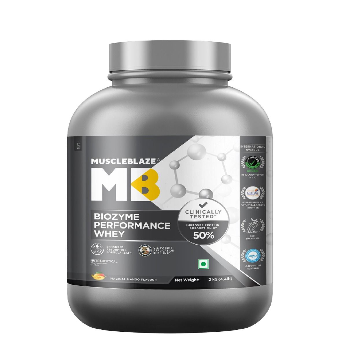 Buy MuscleBlaze Biozyme Performance Whey Protein Magical Mango Flavour ...