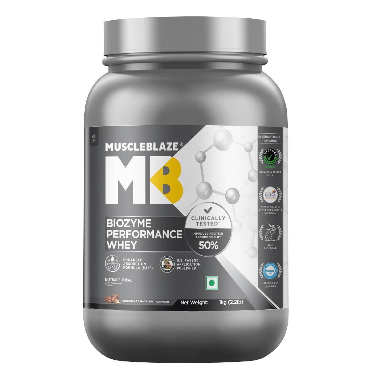 Buy MuscleBlaze Biozyme Performance Whey Protein Chocolate Hazelnut ...