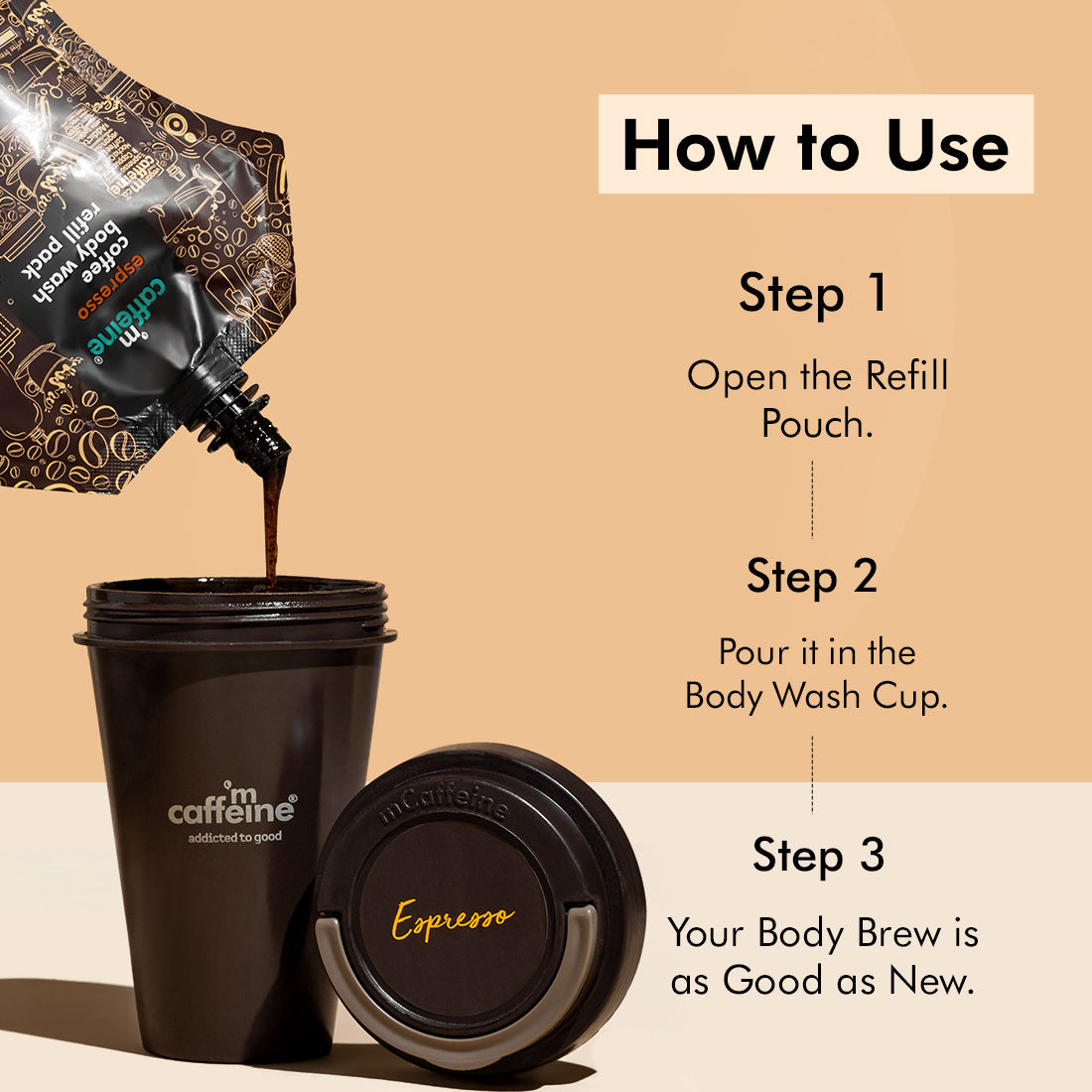 Mcaffeine Espresso Coffee Body Wash, 300 ml Refill Pack Price, Uses ...