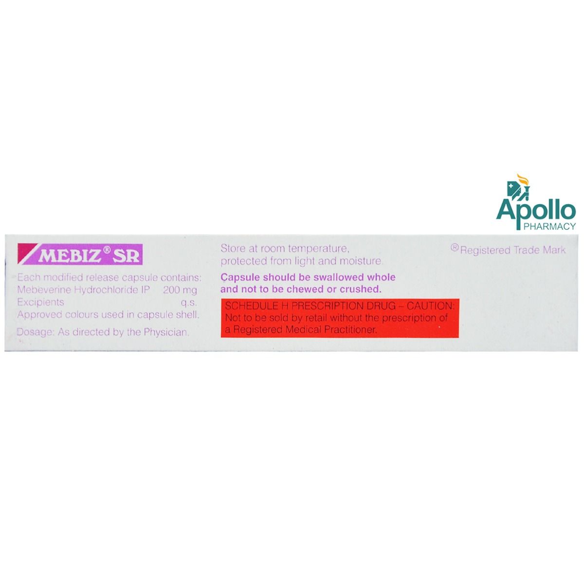 Mebiz SR Capsule 10's Price, Uses, Side Effects, Composition - Apollo ...