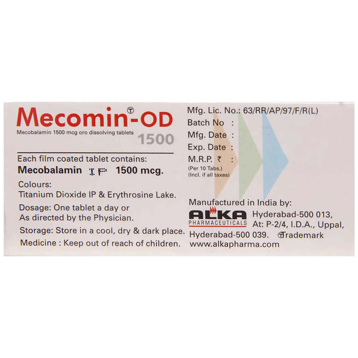 Mecomin-OD 1500 Tablet 10's Price, Uses, Side Effects, Composition ...