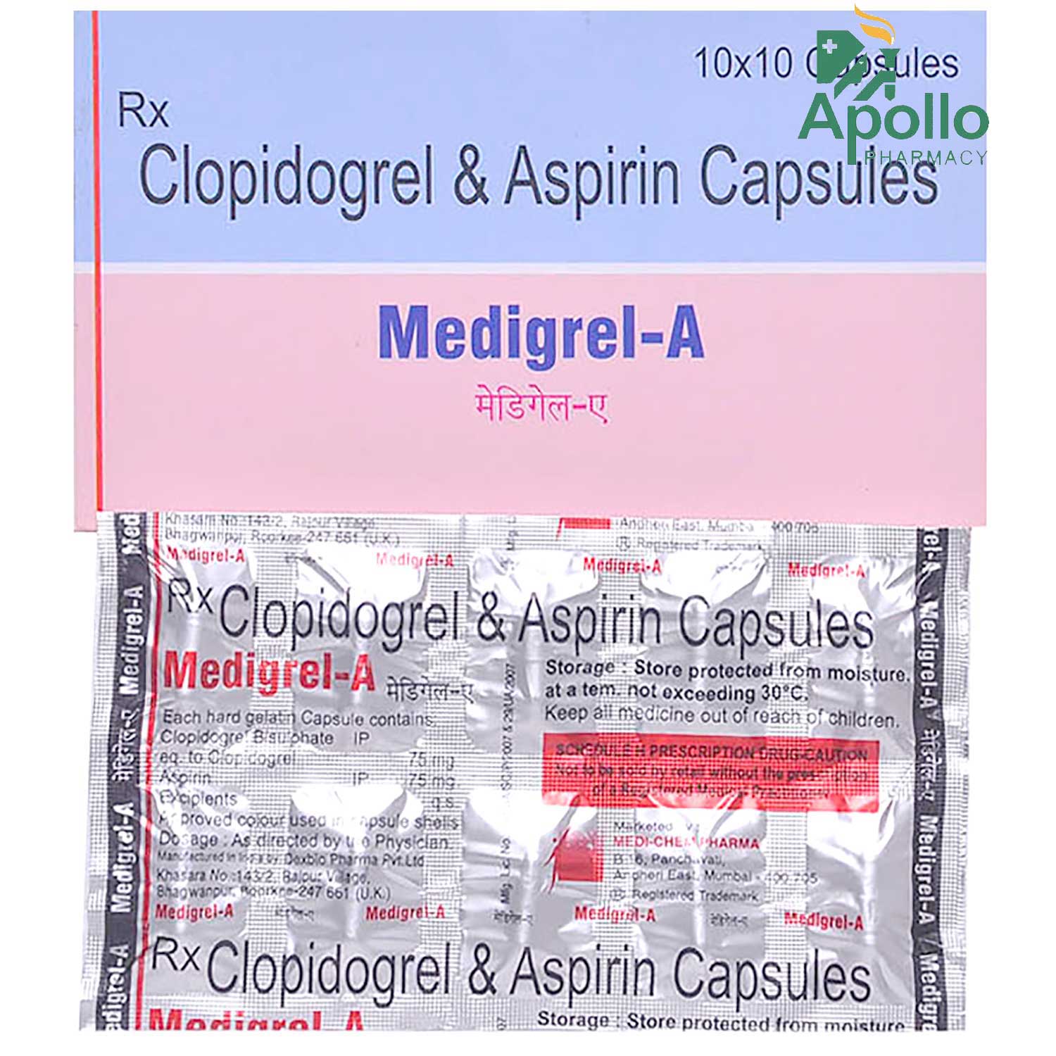 MEDIGREL A TABLET | Uses, Side Effects, Price | Apollo Pharmacy