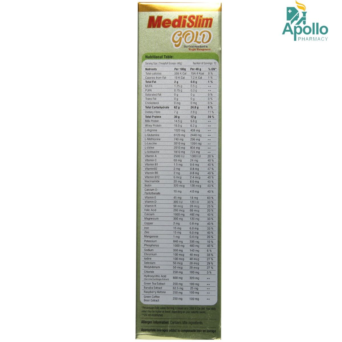 Medislim Gold Vanilla Flavour Powde, 500 gm Refill Pack Price, Uses ...