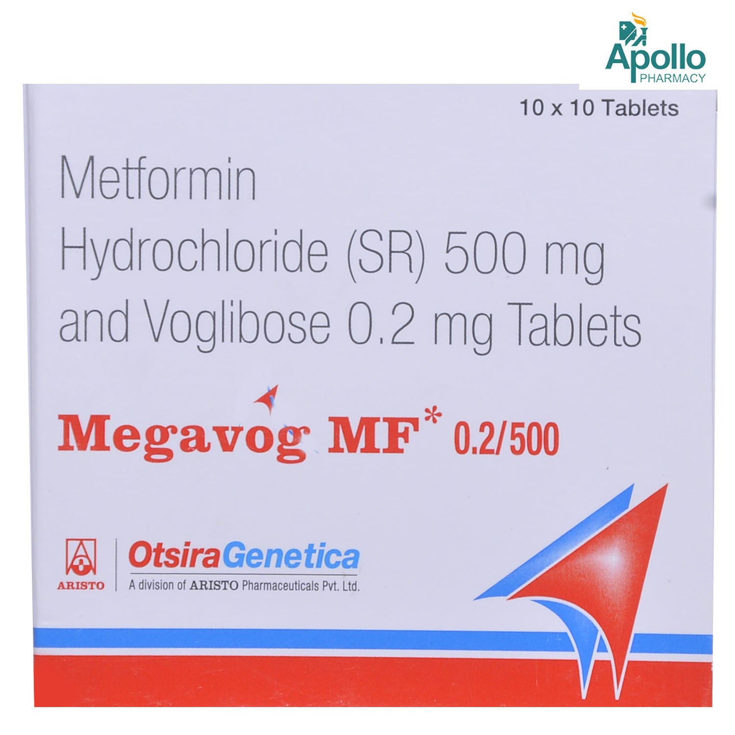 Megavog MF 0.2/500 Tablet | Uses, Side Effects, Price | Apollo Pharmacy