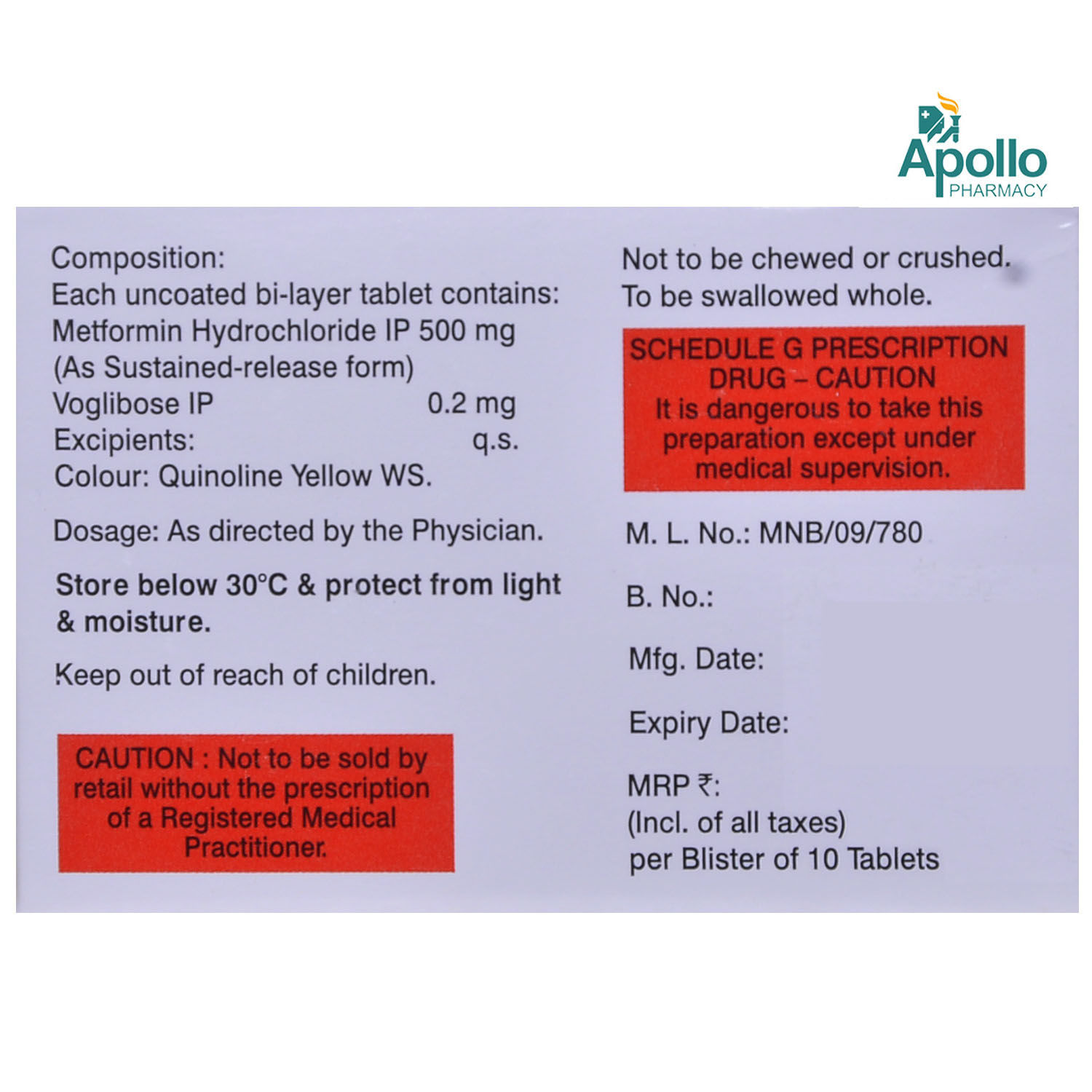 Megavog MF 0.2/500 Tablet 10's Price, Uses, Side Effects, Composition ...