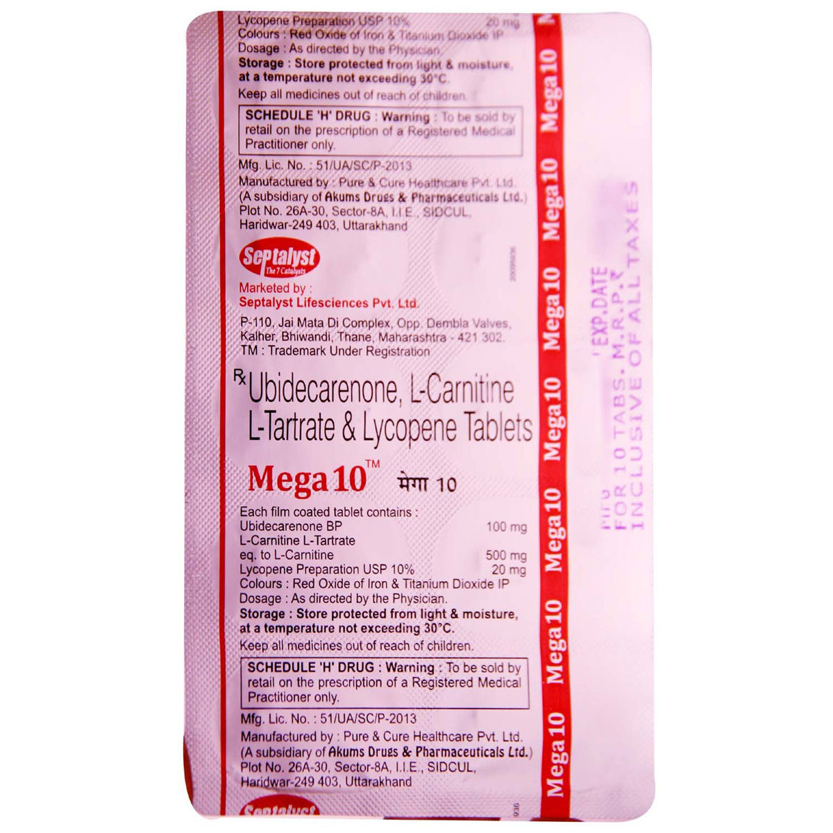 Mega 10 Tablet 10's Price, Uses, Side Effects, Composition - Apollo ...