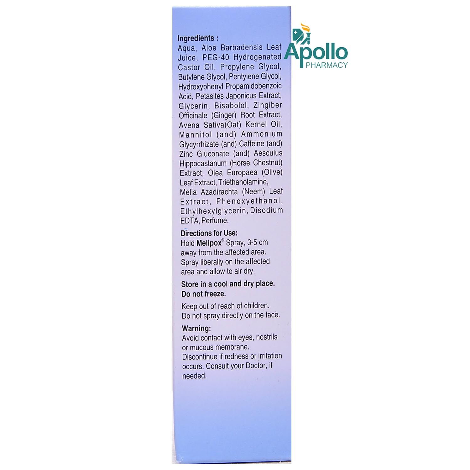 Melipox Spray 100 ml Price, Uses, Side Effects, Composition - Apollo ...