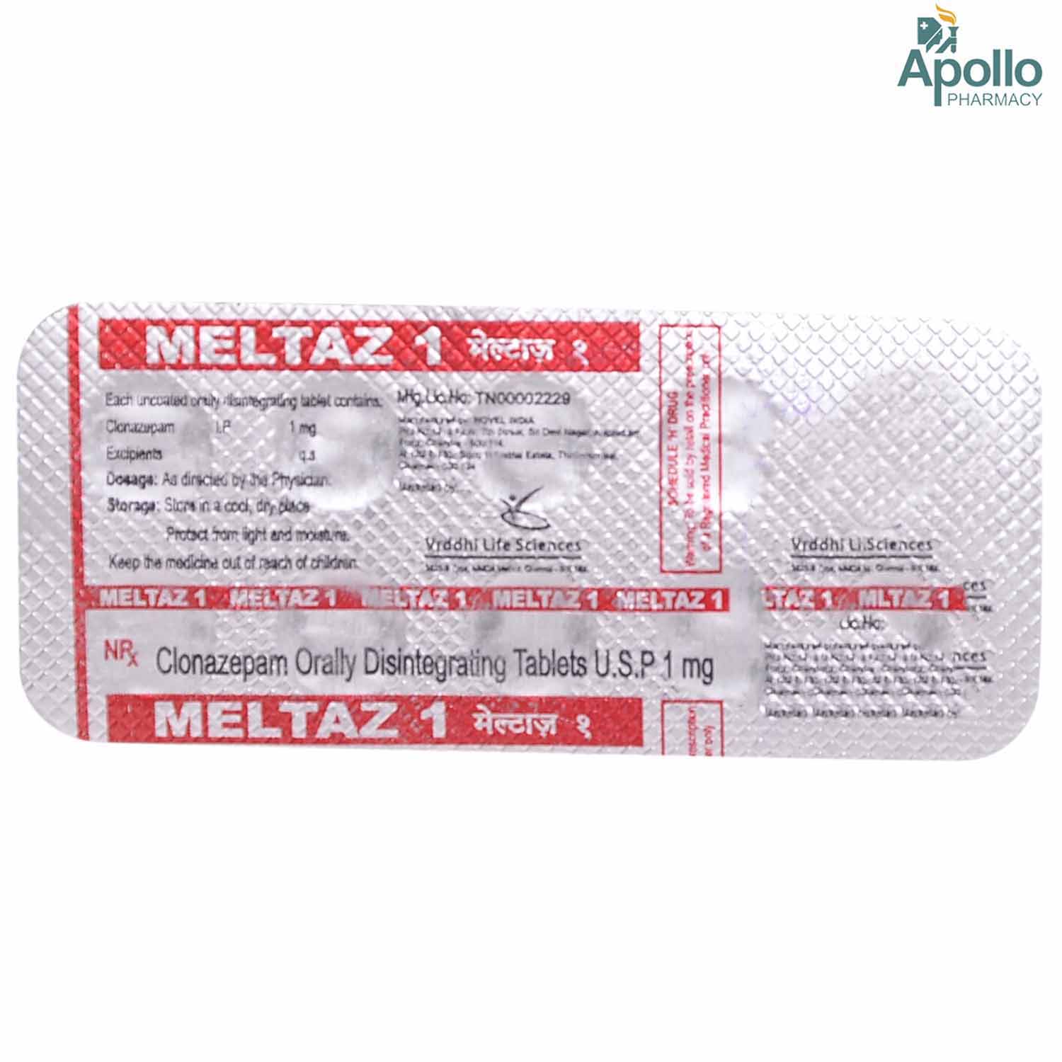 MELTAZ 1MG DT TABLET 10'S Price, Uses, Side Effects, Composition ...