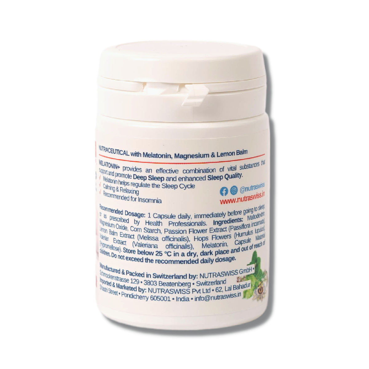 Nutraswiss Melatonin+, 30 Capsules Price, Uses, Side Effects ...