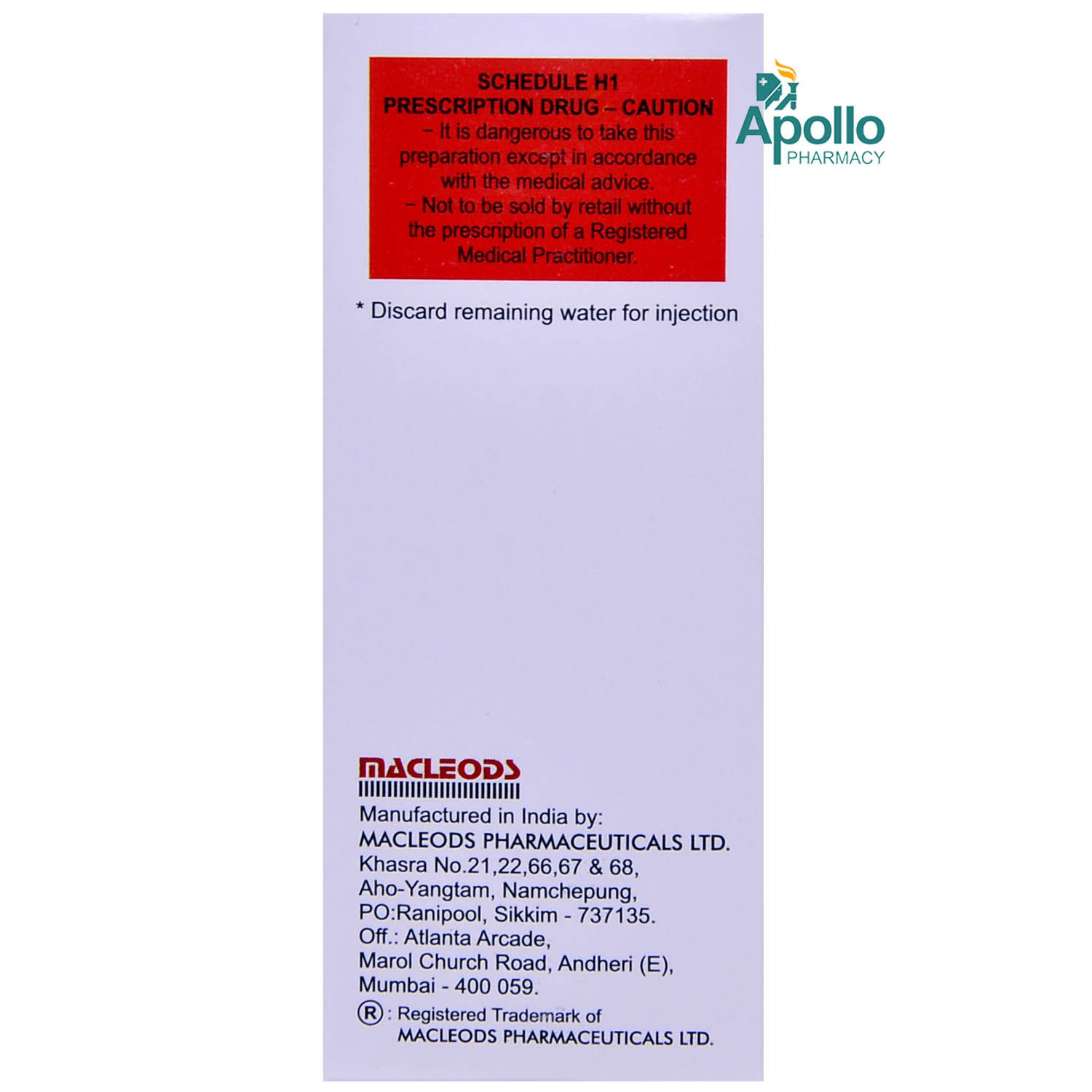 MEROMAC INJECTION 0.5GM Price, Uses, Side Effects, Composition - Apollo ...