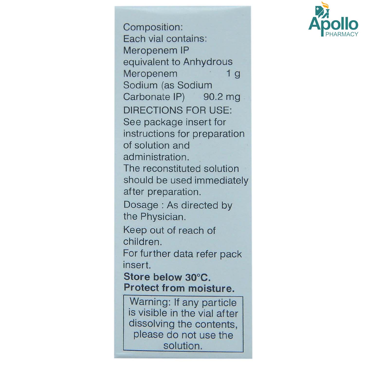 Mero 1gm Injection 1's Price, Uses, Side Effects, Composition - Apollo ...